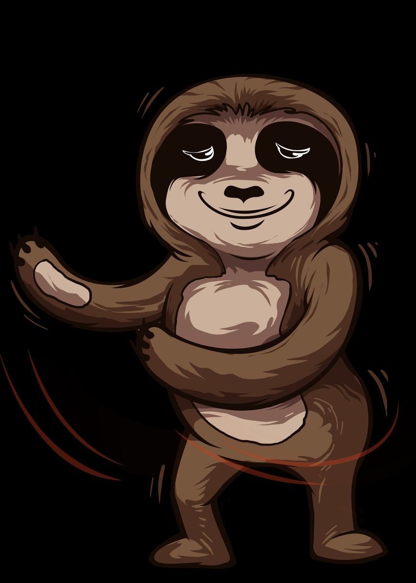 'Dancing Sloth' Poster, picture, metal print, paint by Giovanni ...