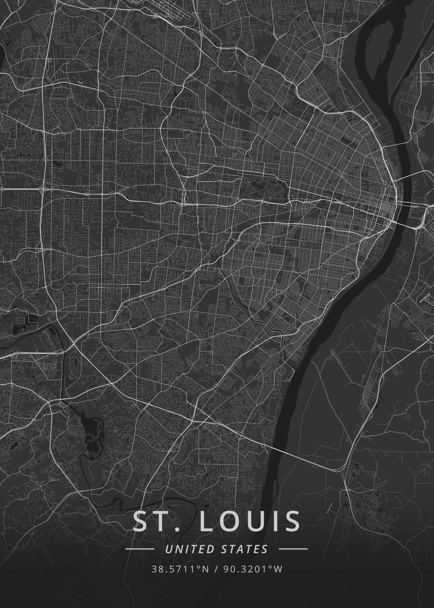 'St. Louis, United States' Poster by Designer Map Art | Displate