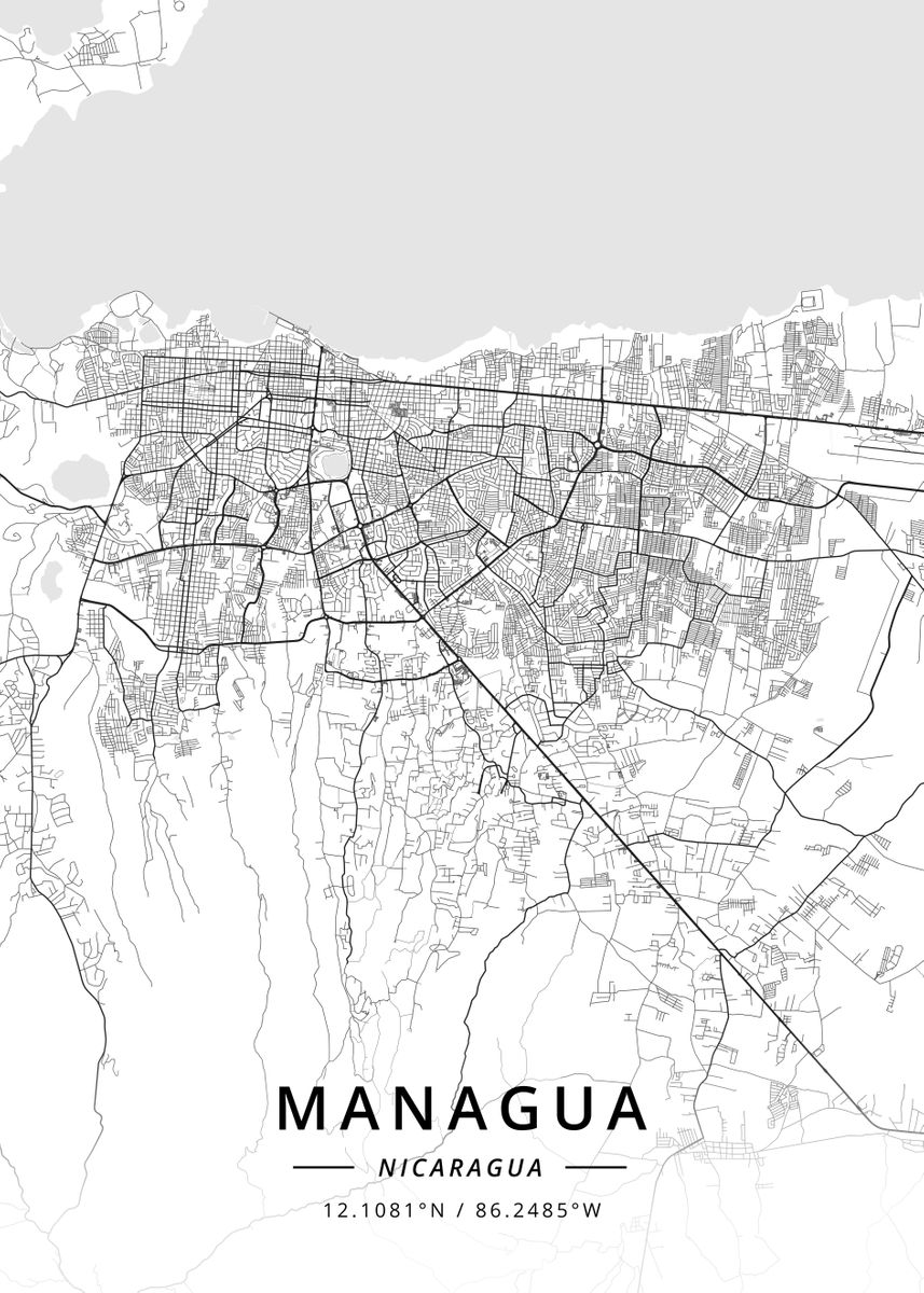'Managua, Nicaragua' Poster, picture, metal print, paint by Designer ...