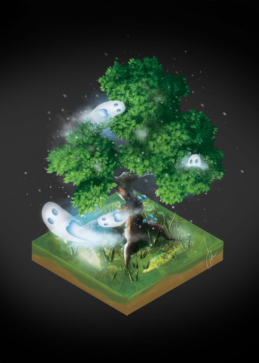 'ghosts tree' Poster by Galina Nesterenko | Displate