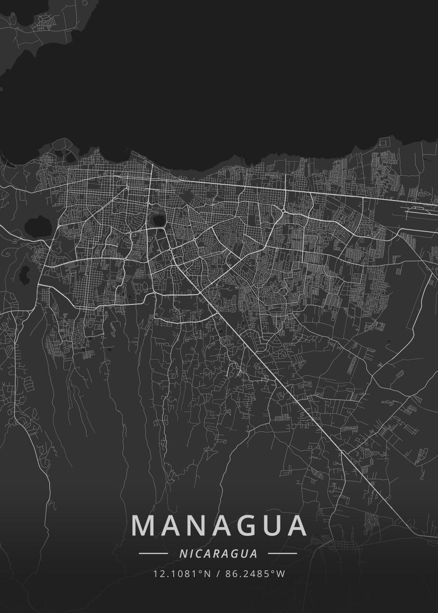 'Managua, Nicaragua' Poster, picture, metal print, paint by Designer ...