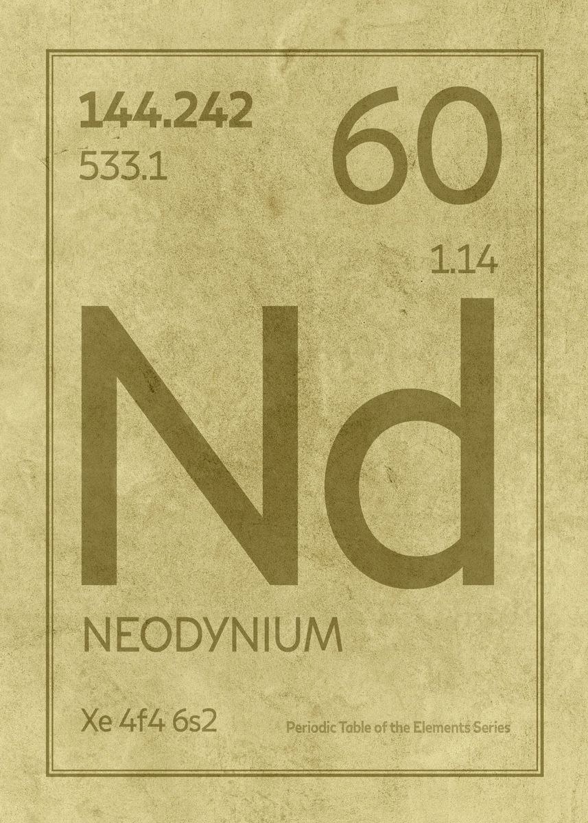 'Neodymium Element Symbol' Poster by Design Turnpike | Displate