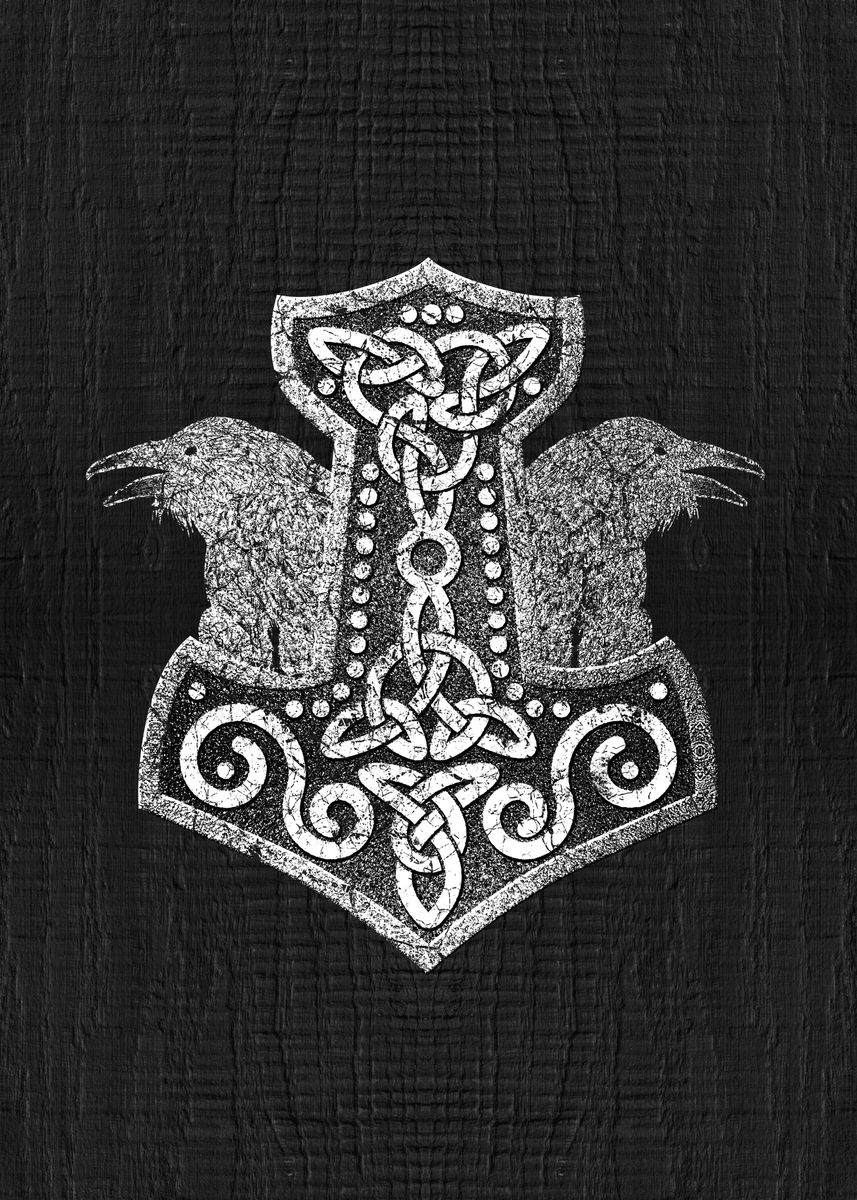 'Mjolnir The hammer of Thor' Poster by Lioudmila Perry | Displate