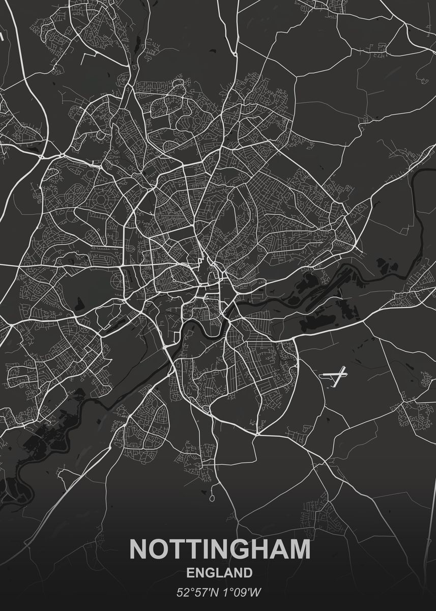 'NOTTINGHAM' Poster, picture, metal print, paint by Iwoko | Displate