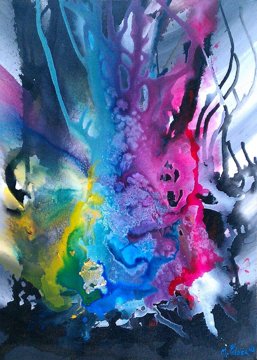 'Exploding rainbow' Poster, picture, metal print, paint by Mario Pelser ...