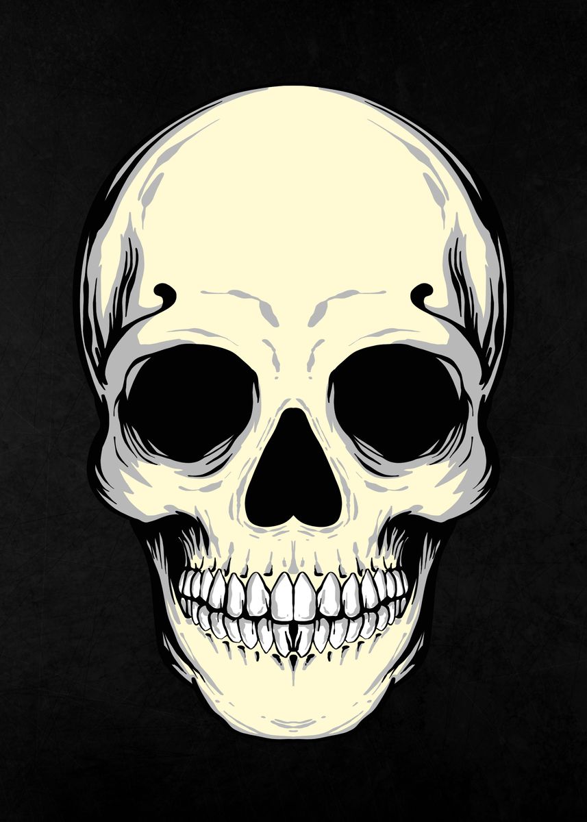 'Skull' Poster, picture, metal print, paint by Christian Strang | Displate