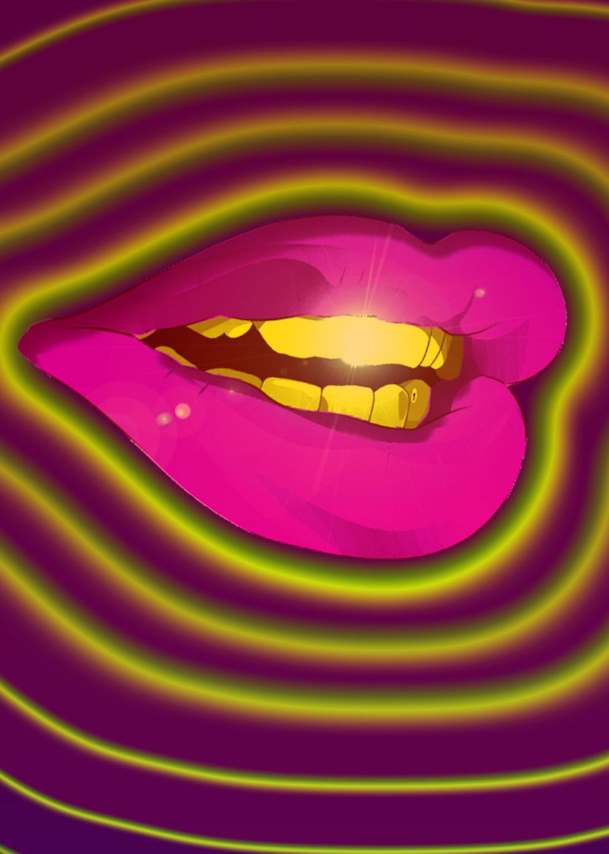 'Gold teeth' Poster, picture, metal print, paint by Dylan Hambrook ...