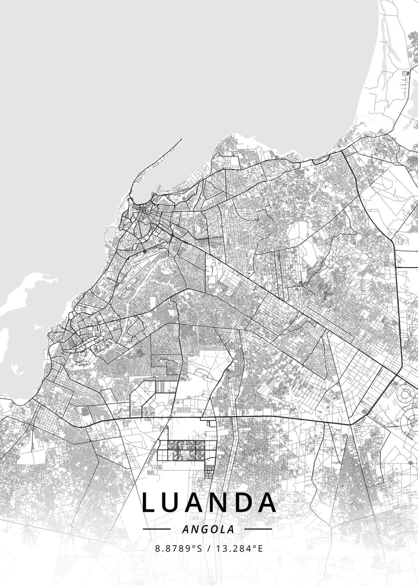 'Luanda, Angola' Poster by Designer Map Art | Displate