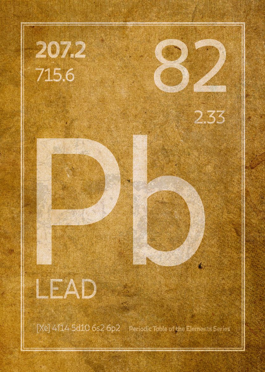 'Lead Element Symbol' Poster, picture, metal print, paint by Design ...