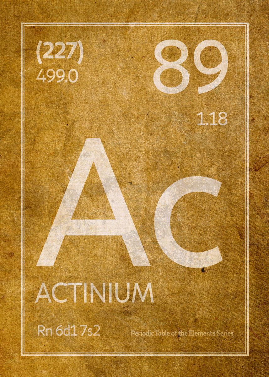 'Actinium Element Symbol' Poster, picture, metal print, paint by Design ...