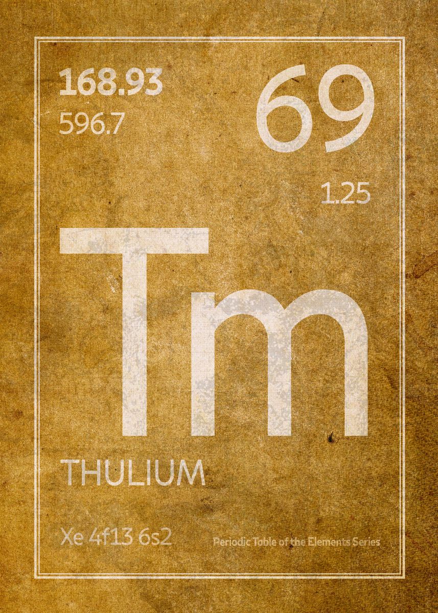 'Thulium Element Symbol' Poster, picture, metal print, paint by Design ...