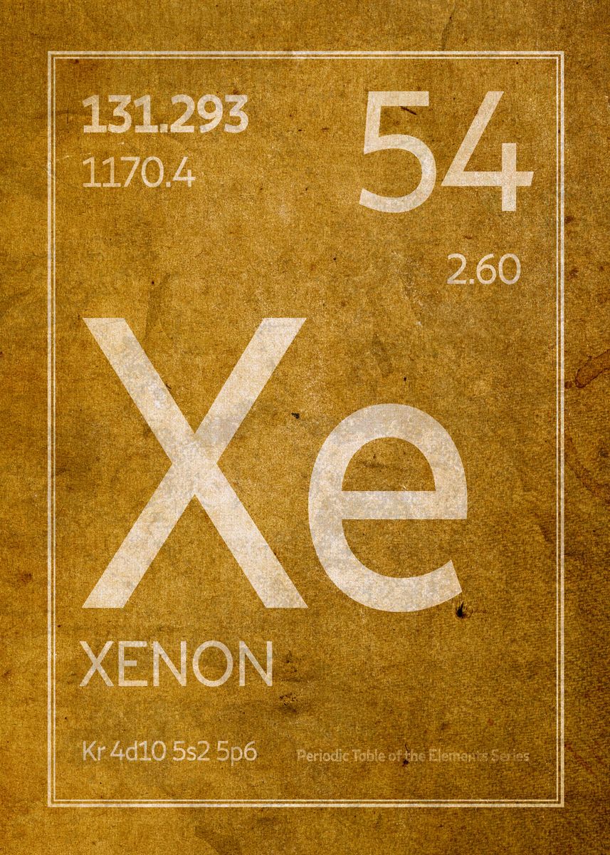 'Xenon Element Symbol' Poster, picture, metal print, paint by Design ...