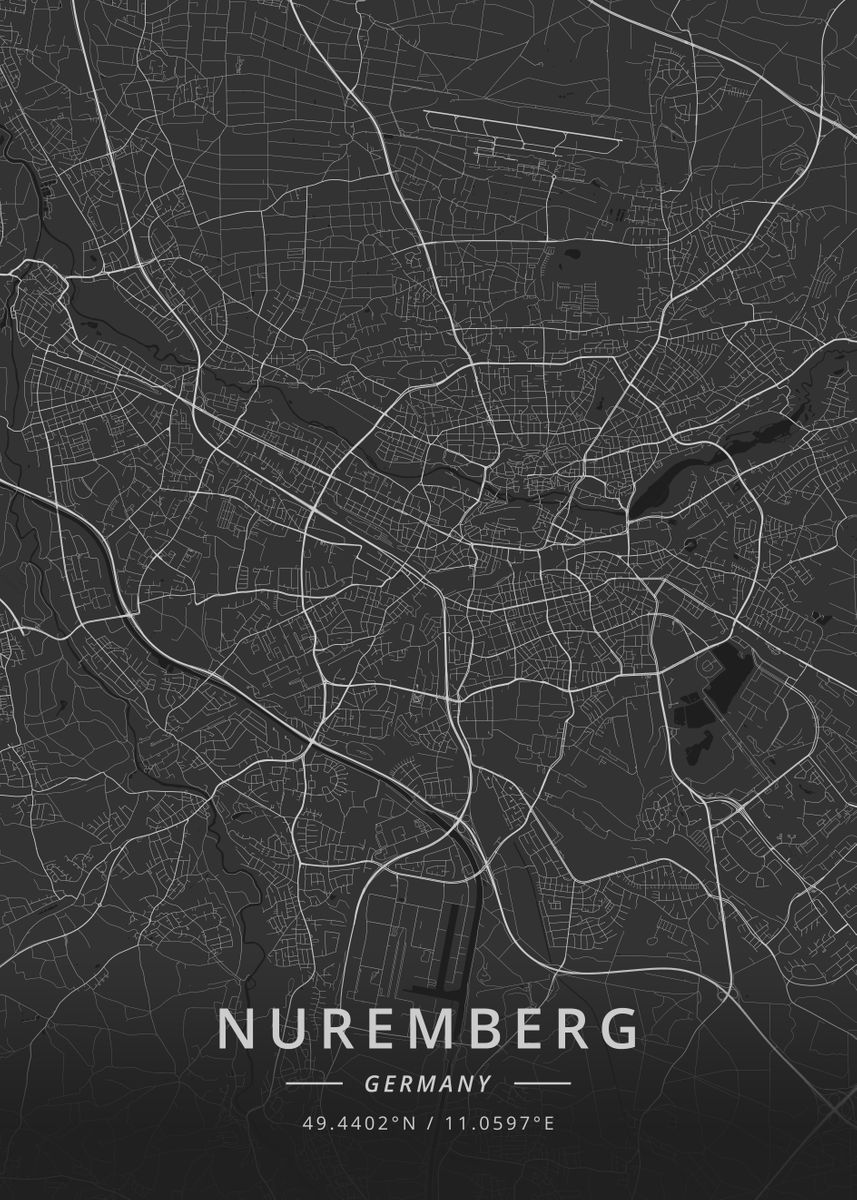 'Nuremberg, Germany' Poster by Designer Map Art | Displate