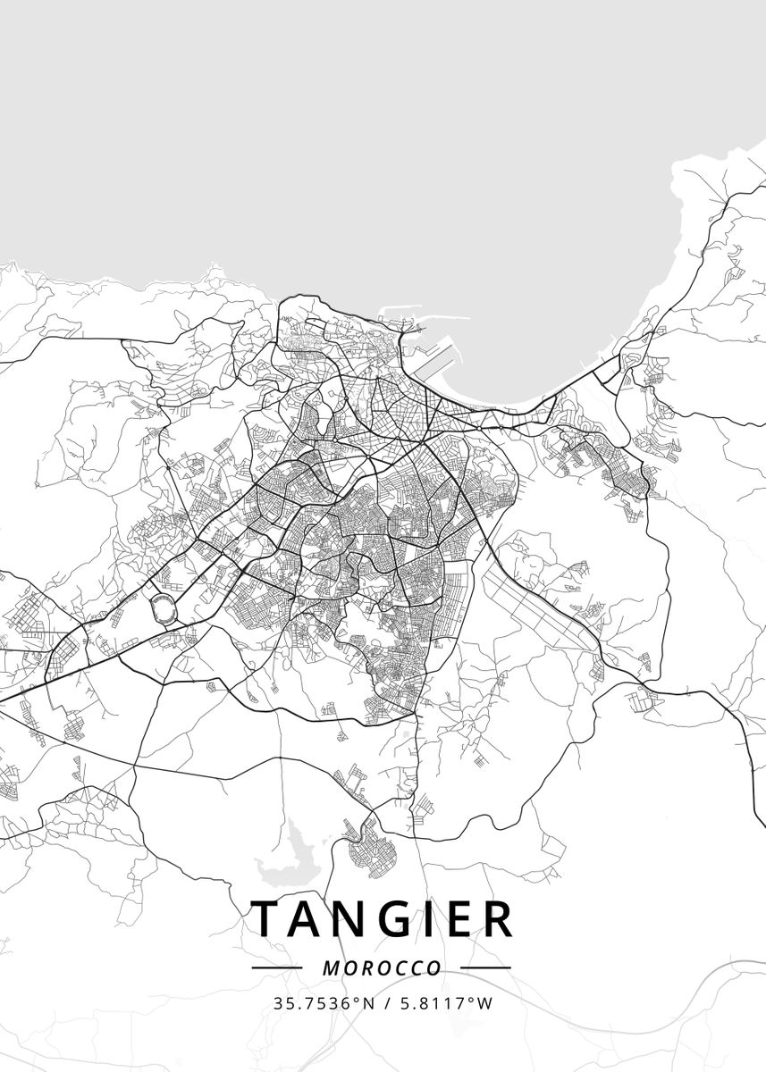 Home & Living Tangier map art city map print map poster Tangier map ...