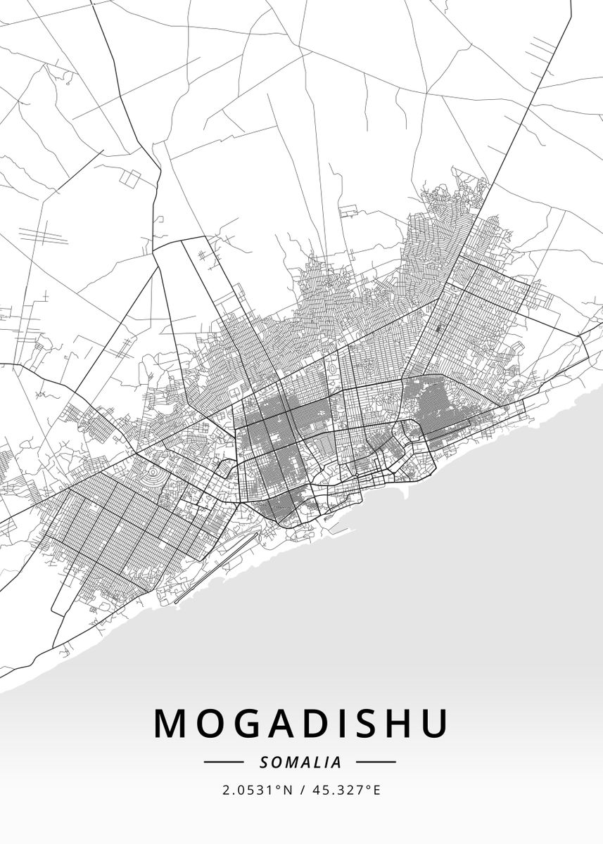 'Mogadishu, Somalia' Poster by Designer Map Art | Displate