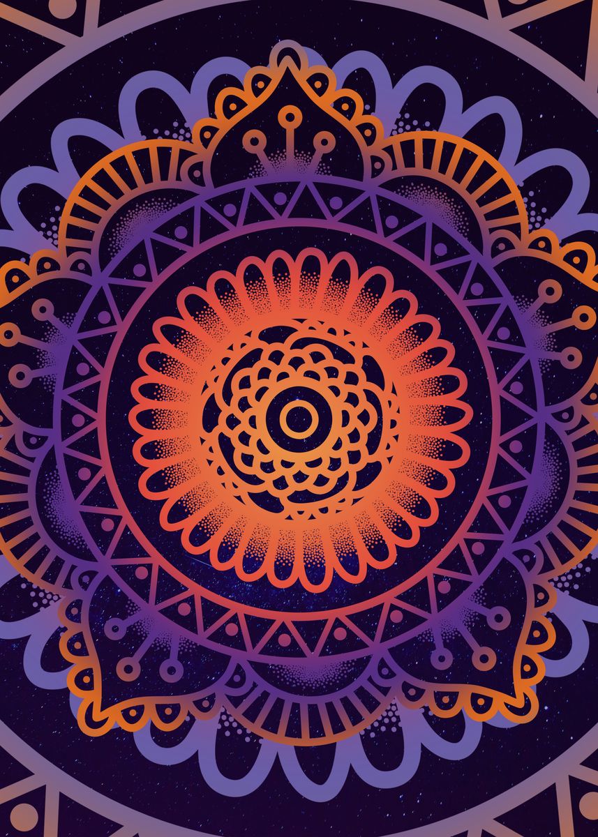 'Universal Mandala Flower' Poster by Chilling Nation | Displate