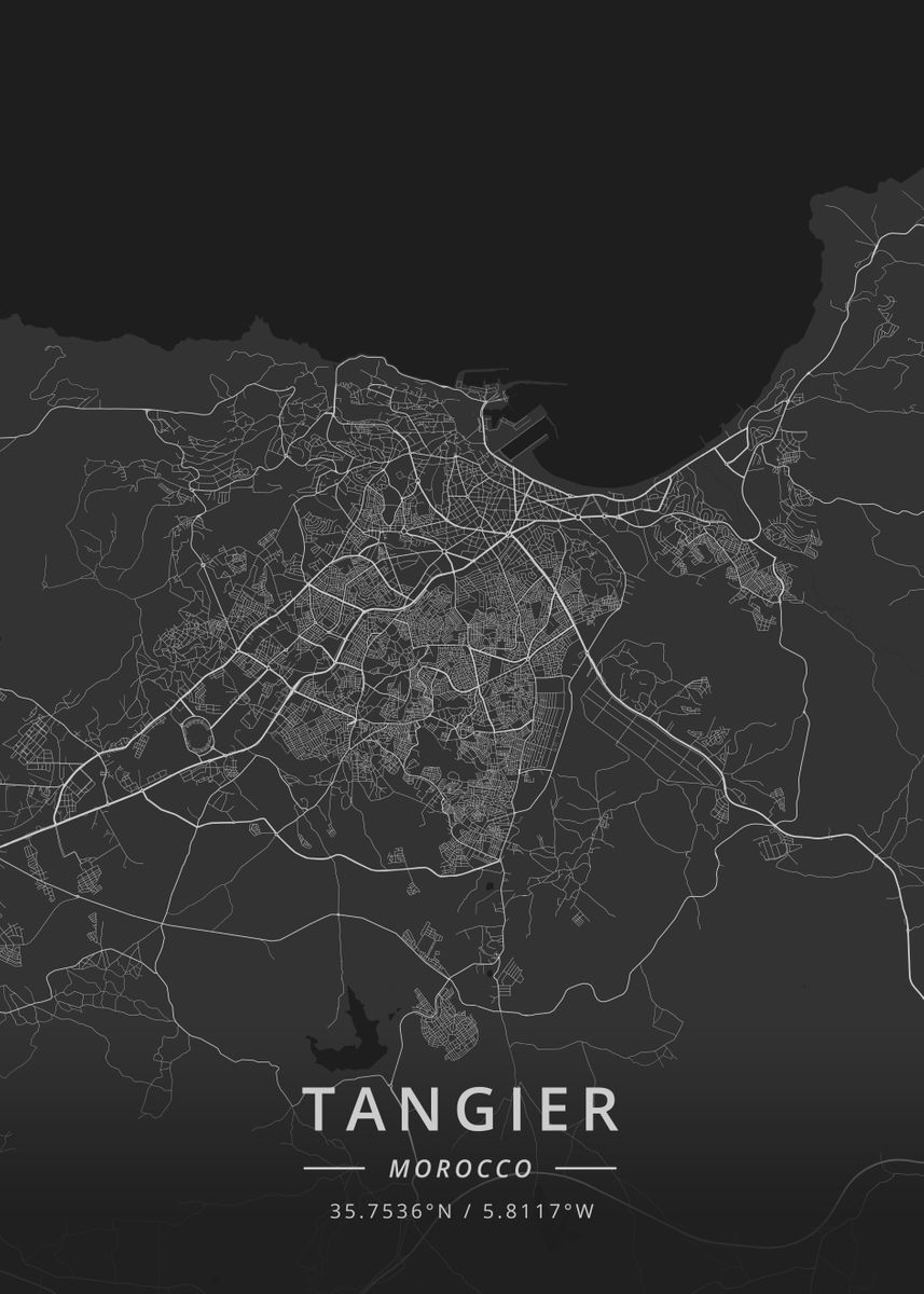 'Tangier, Morocco' Poster by Designer Map Art | Displate