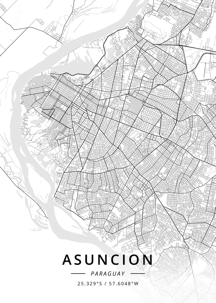 'Asuncion, Paraguay' Poster, picture, metal print, paint by Designer ...