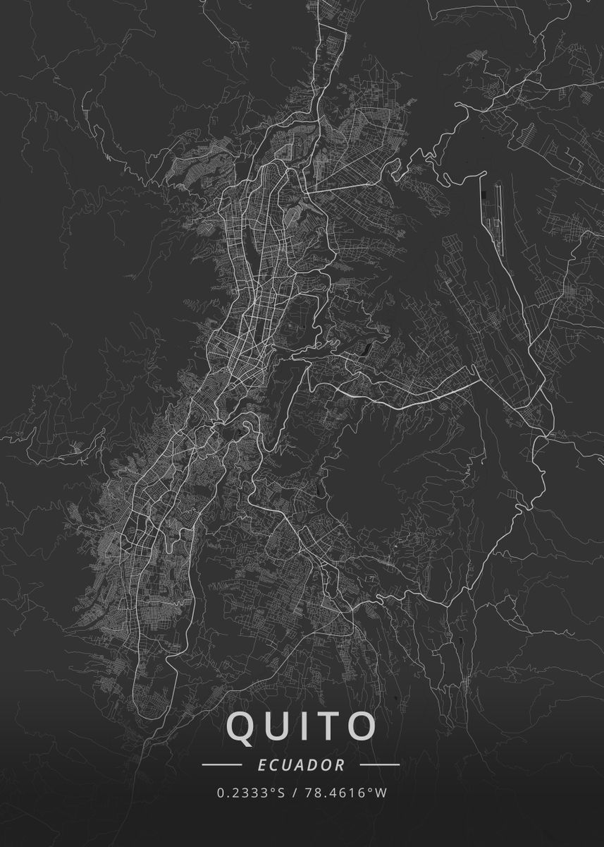 'Quito, Ecuador' Poster by Designer Map Art | Displate