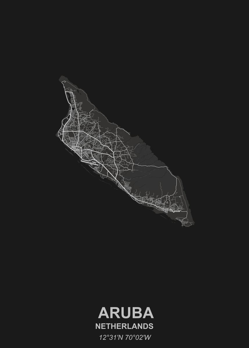 'ARUBA NETHERLANDS' Poster, picture, metal print, paint by Iwoko | Displate