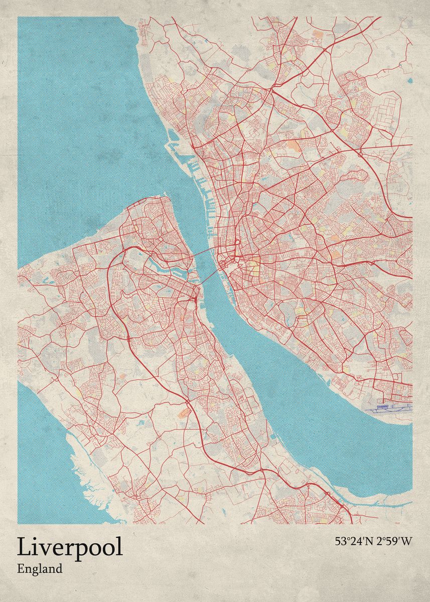 'Liverpool city map ' Poster by Iwoko | Displate