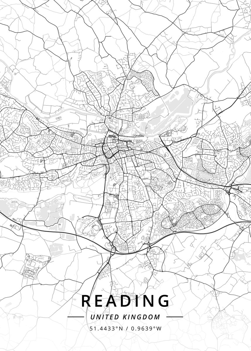 'Reading, United Kingdom' Poster by Designer Map Art | Displate