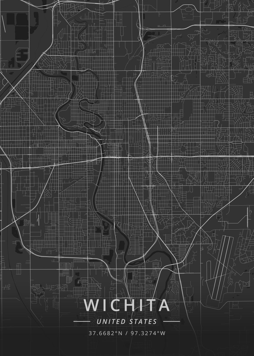 'Wichita, United States' Poster by Designer Map Art | Displate