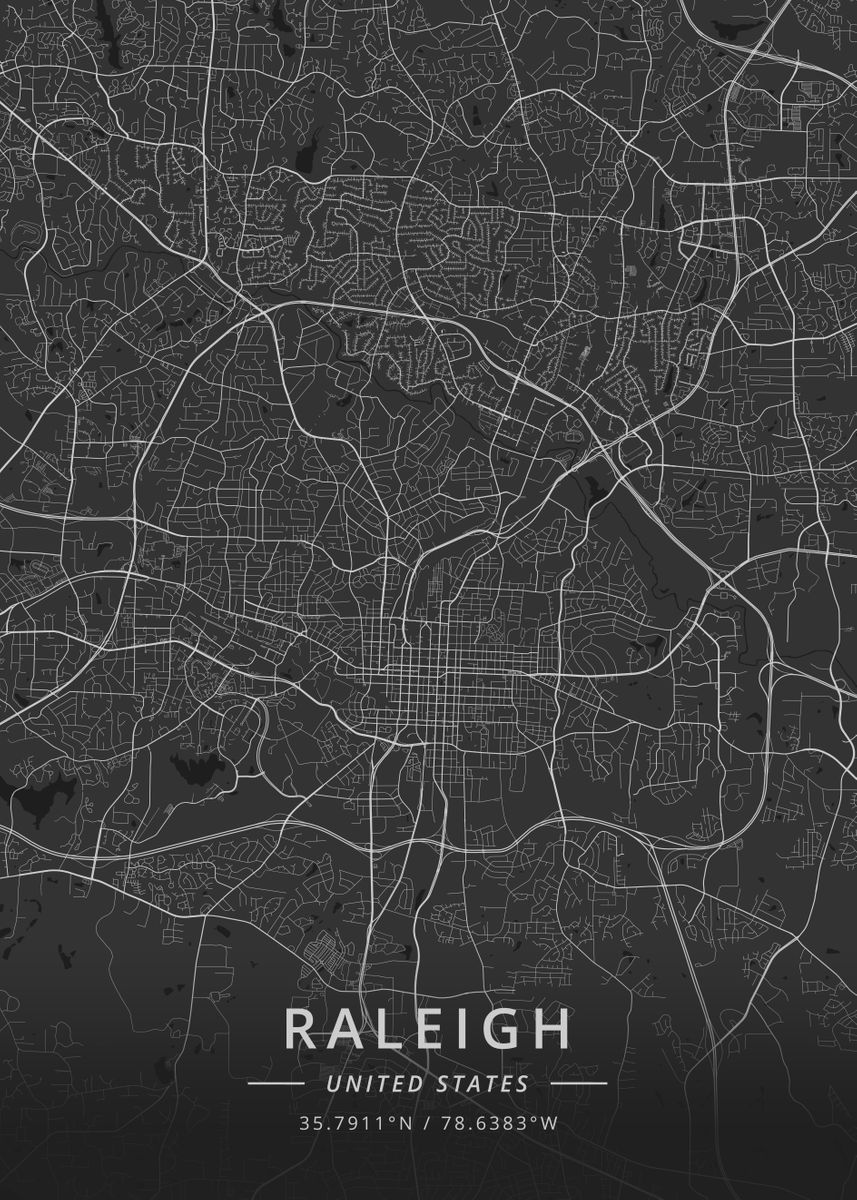 'Raleigh, United States' Poster by Designer Map Art | Displate