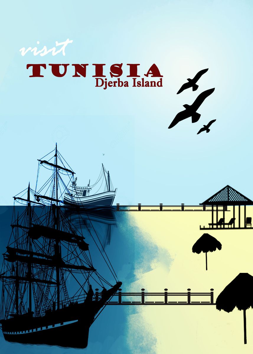 'Djerba Island' Poster, picture, metal print, paint by Mohsni Jihene ...