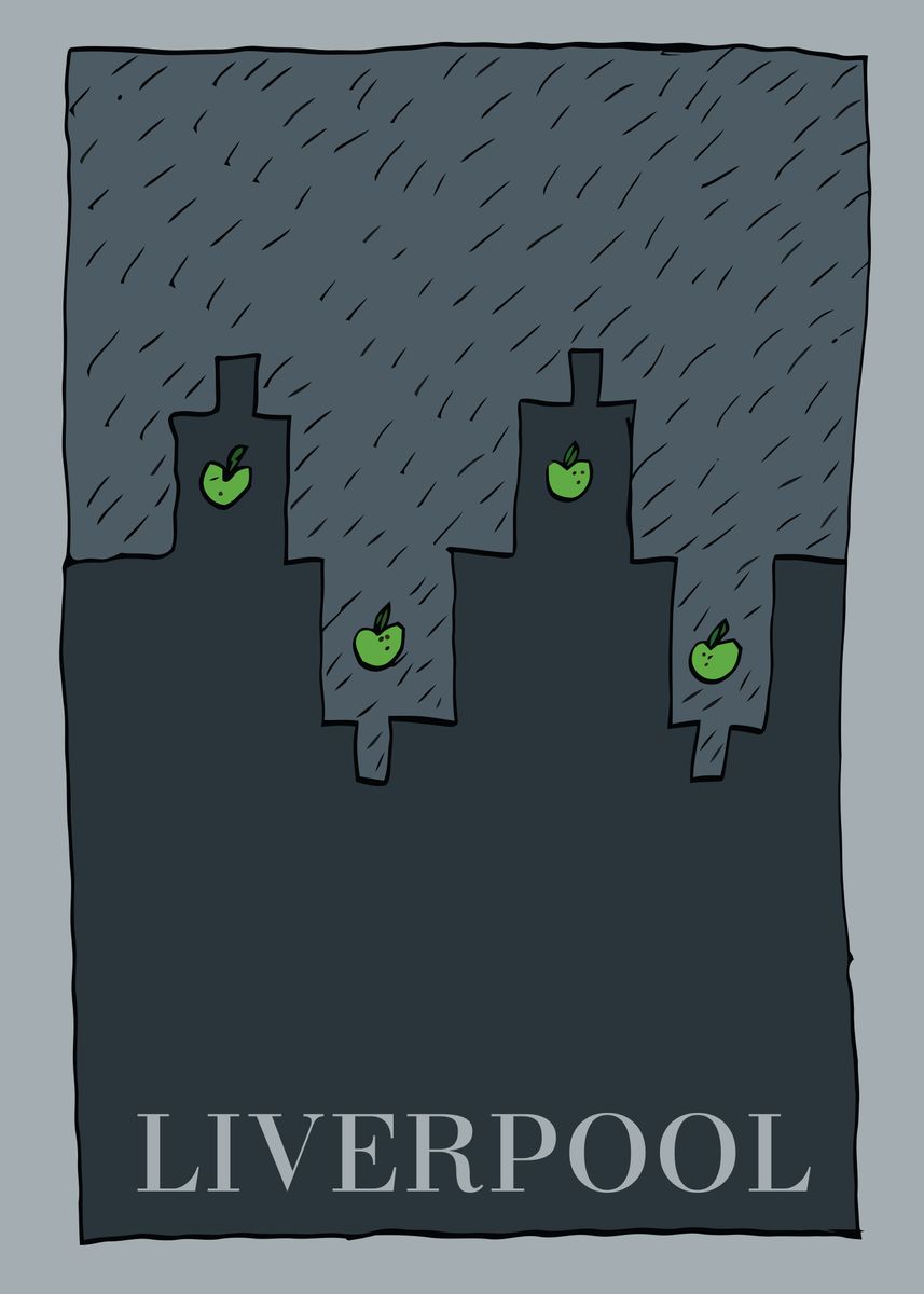 'Abstract Liverpool' Poster by BlackLineWhite Art | Displate