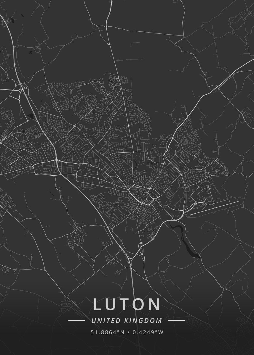 'Luton, United Kingdom' Poster, picture, metal print, paint by Designer ...