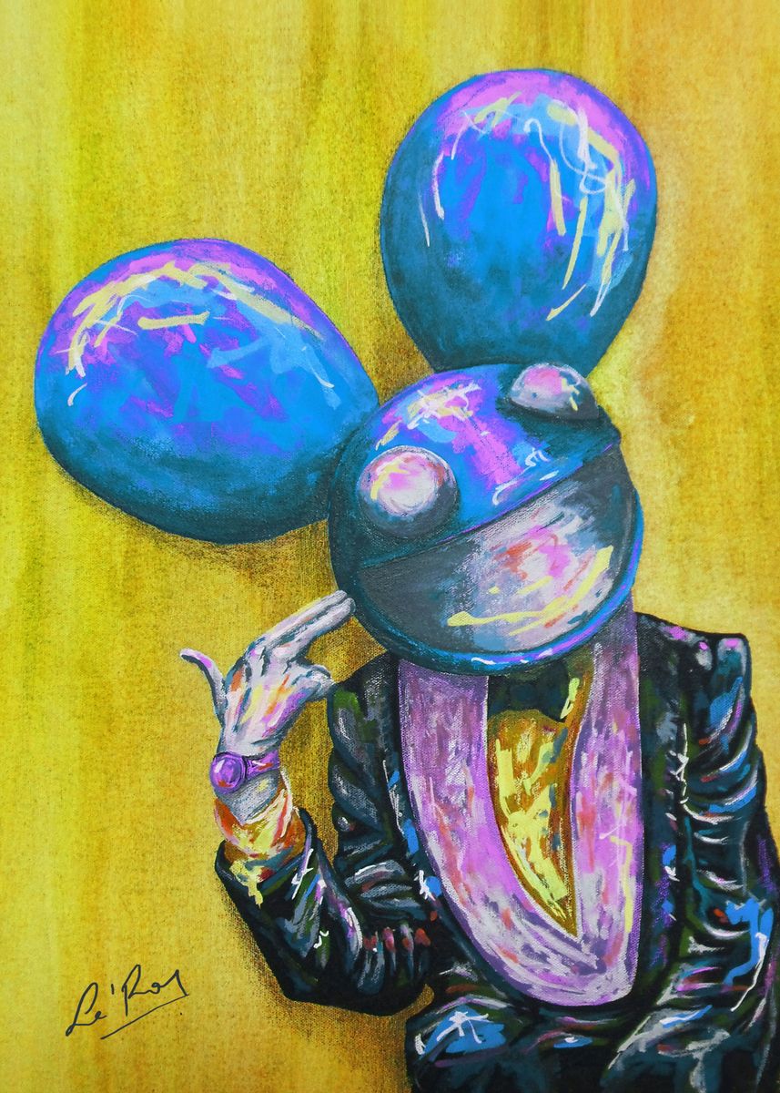 'Deadmau5 - Yellow' Poster, picture, metal print, paint by Roy Flores ...
