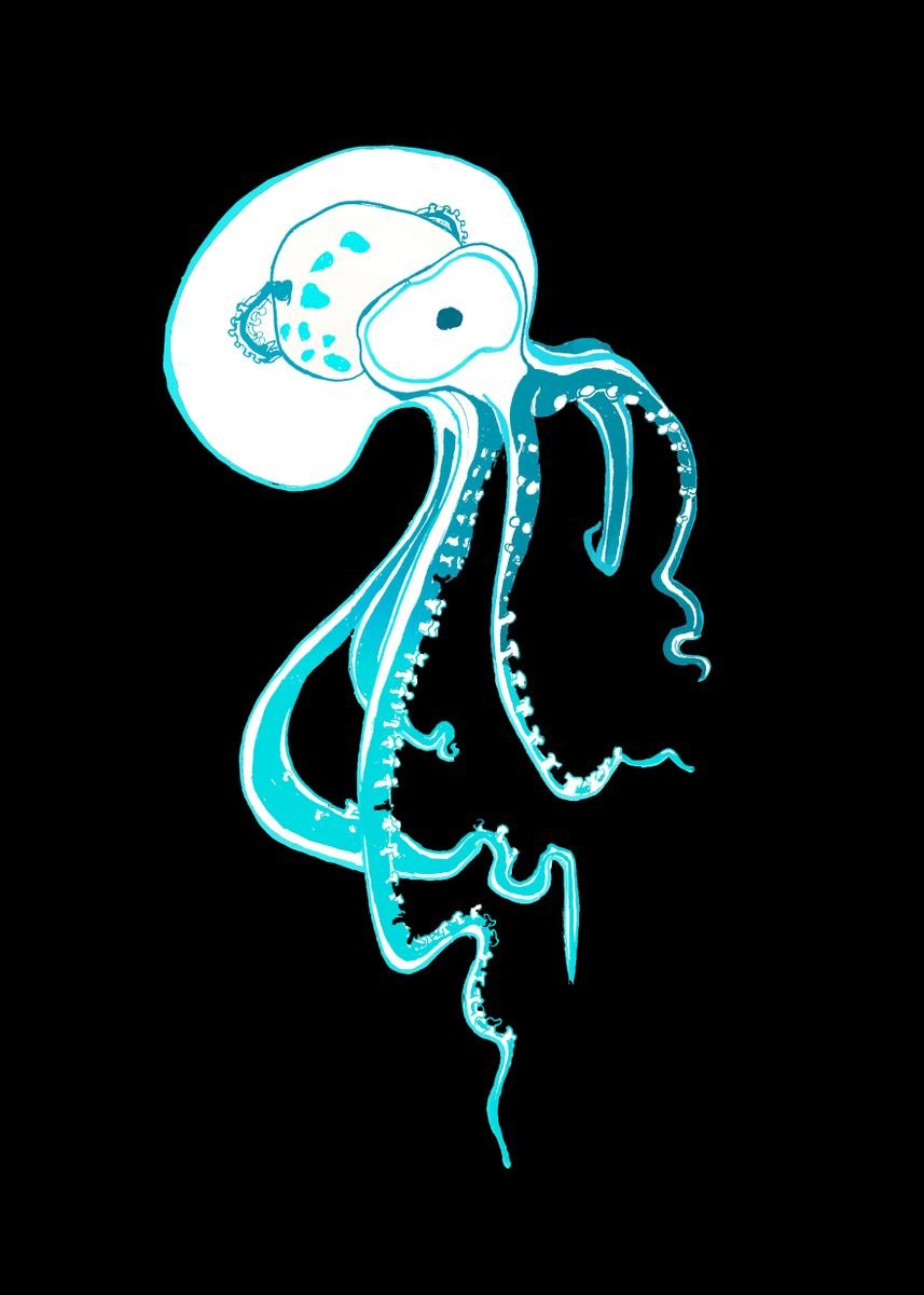 'one eyed octopus' Poster by Ana Orellana | Displate