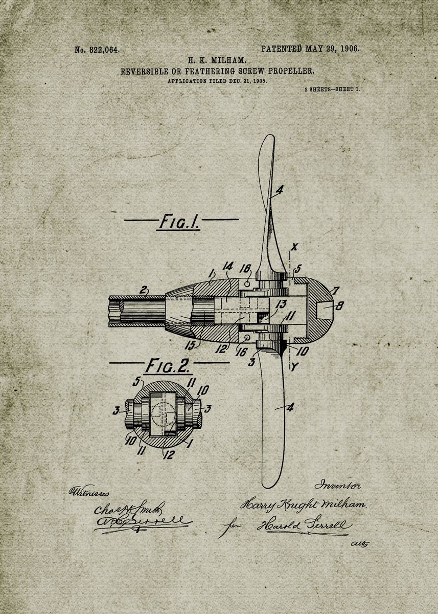 '1905 Reversible Propeller' Poster by Nicram K | Displate