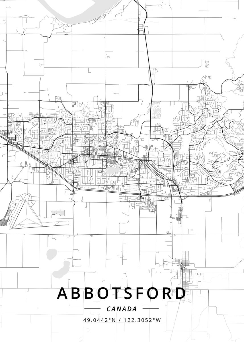 'Abbotsford, Canada' Poster by Designer Map Art | Displate