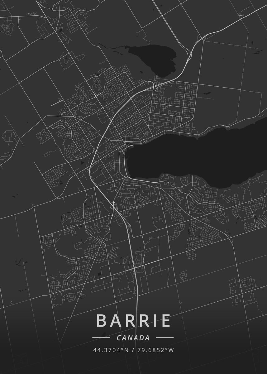 'Barrie, Canada' Poster by Designer Map Art | Displate