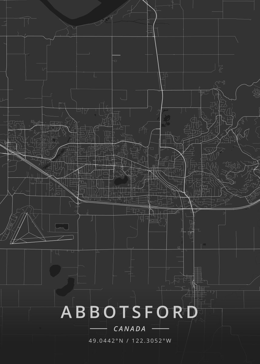 'Abbotsford, Canada' Poster by Designer Map Art | Displate