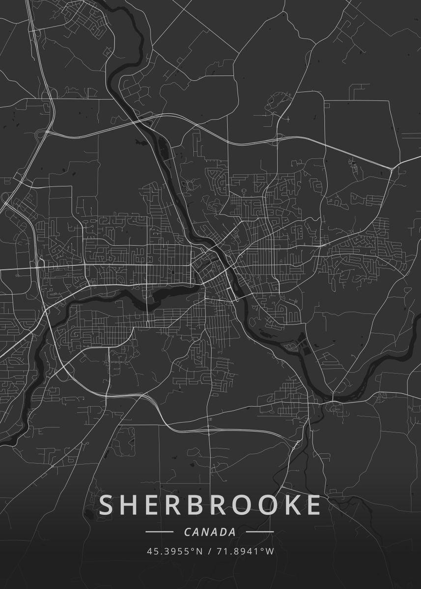 'Sherbrooke, Canada' Poster by Designer Map Art | Displate