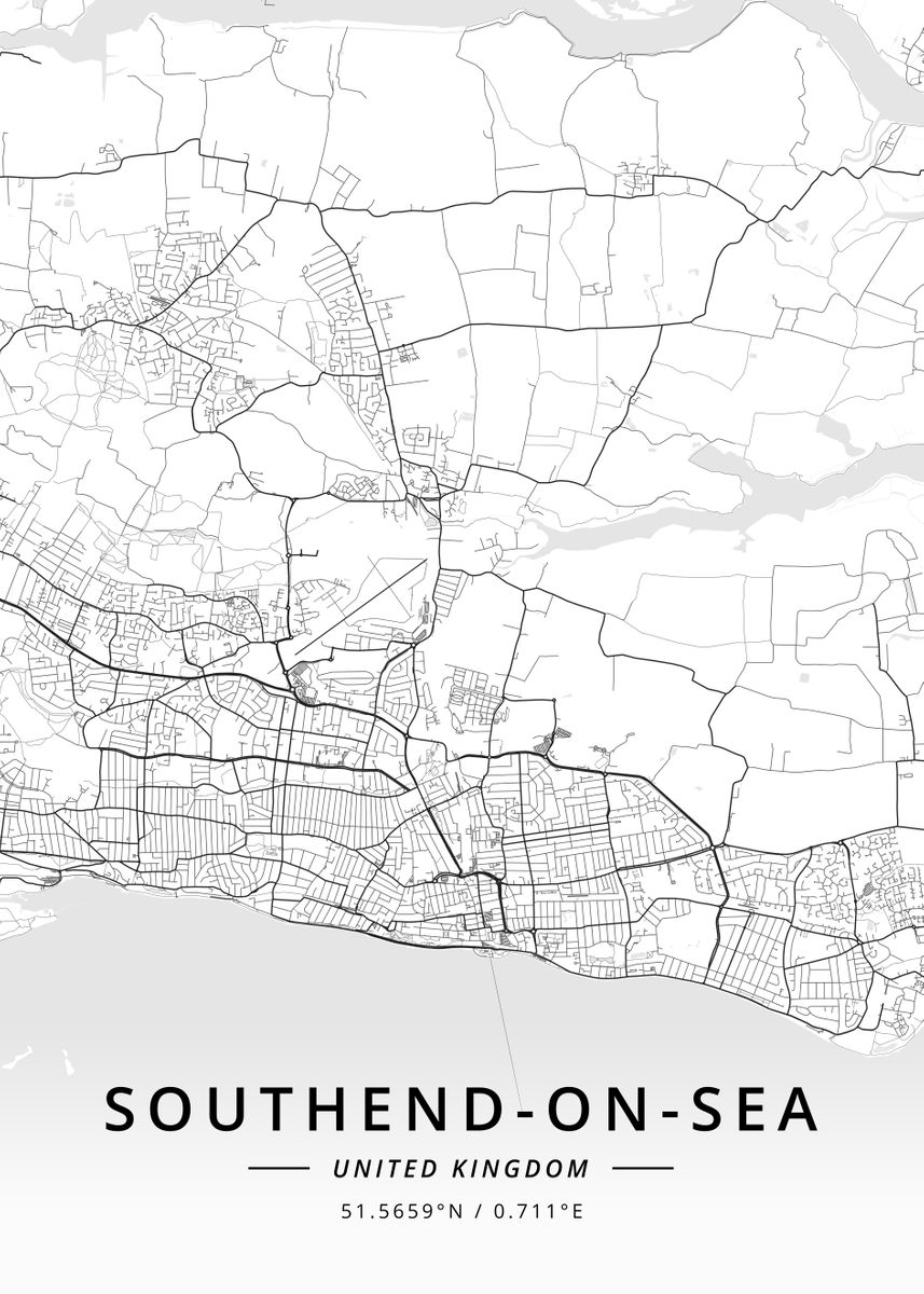 'Southend-On-Sea, UK' Poster by Designer Map Art | Displate