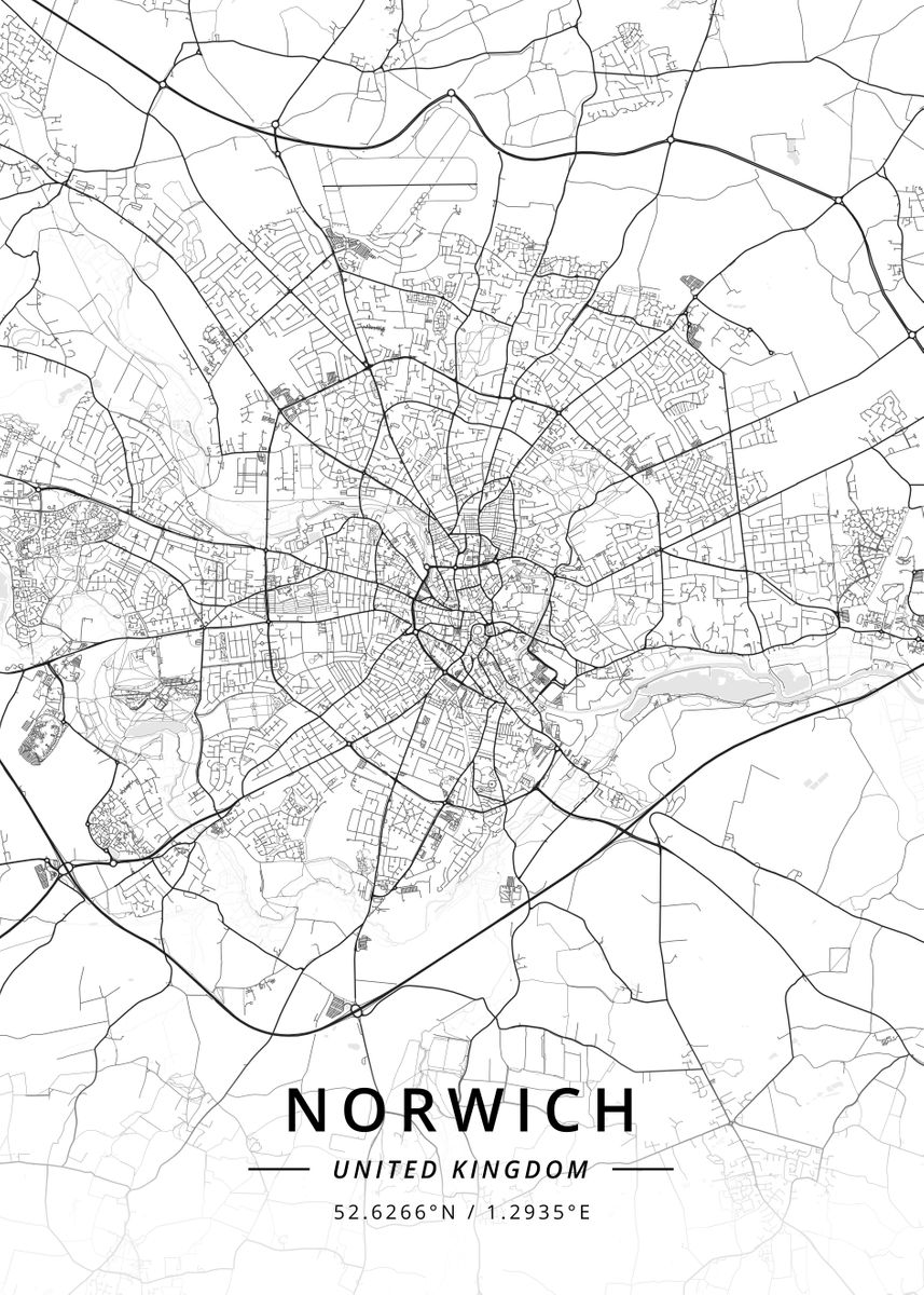 'Norwich, United Kingdom' Poster by Designer Map Art | Displate