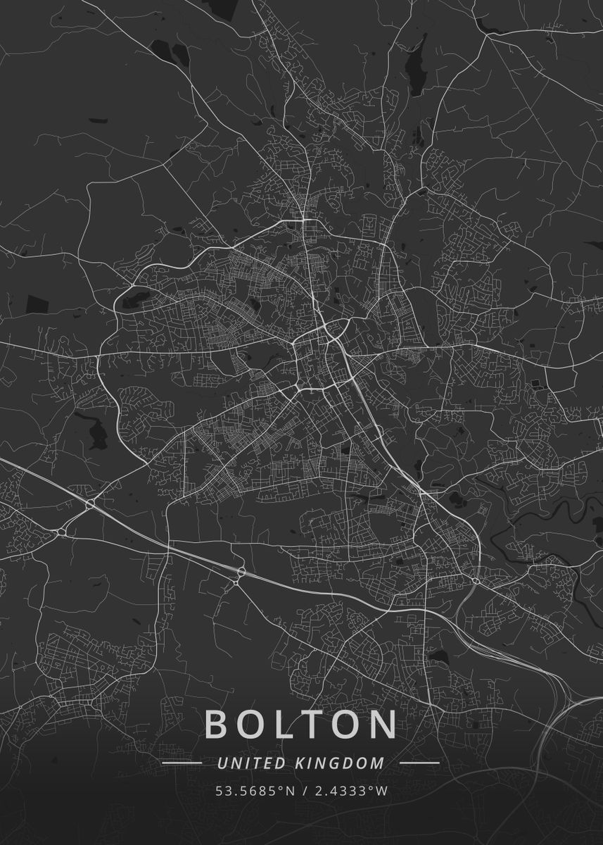 'Bolton, United Kingdom' Poster, picture, metal print, paint by ...