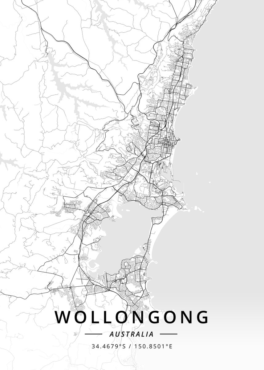'Wollongong, Australia' Poster, picture, metal print, paint by Designer ...