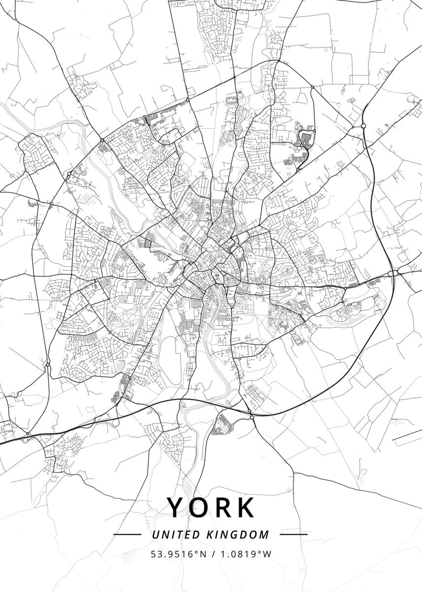 'York, United Kingdom' Poster, picture, metal print, paint by Designer ...