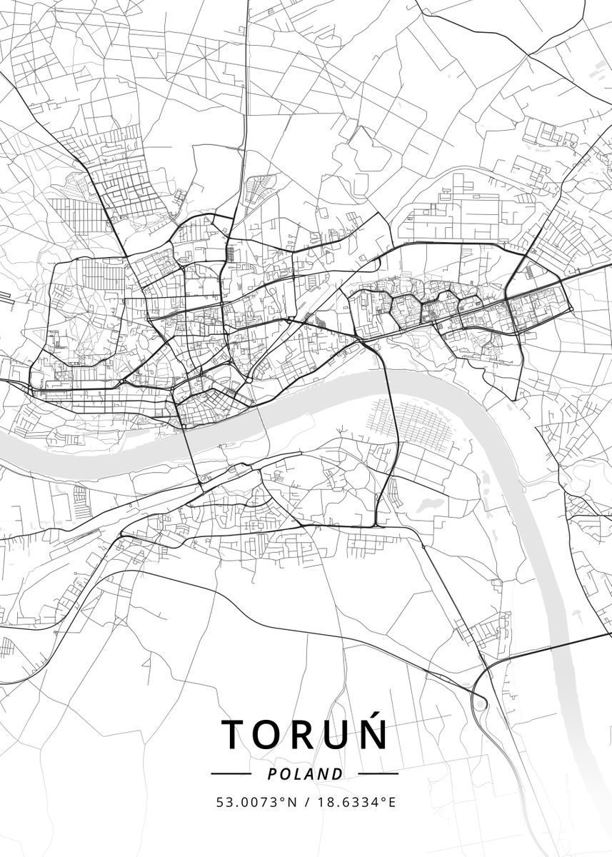 'Torun, Poland' Poster by Designer Map Art | Displate