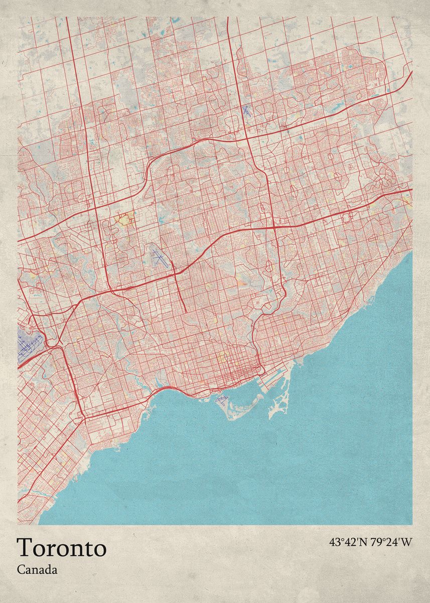 'Toronto city map' Poster by Iwoko | Displate