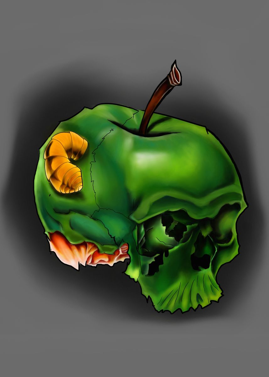 'apple skulll' Poster by antonio atria | Displate