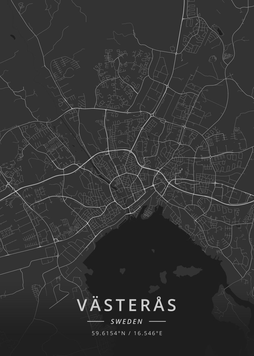 'Vasteras, Sweden' Poster by Designer Map Art | Displate