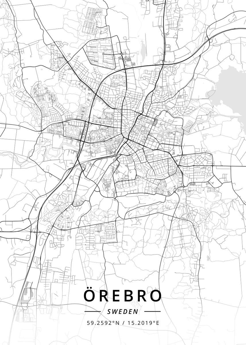 'Orebro, Sweden' Poster by Designer Map Art | Displate