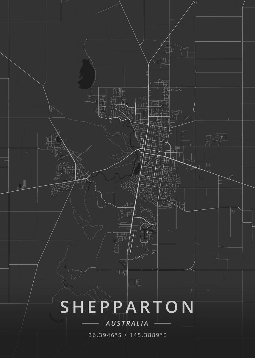 'Shepparton, Australia' Poster by Designer Map Art | Displate