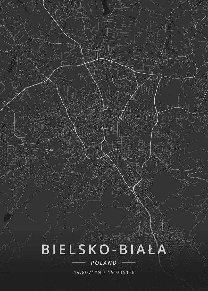 'Bielsko-Biala, Poland' Poster, picture, metal print, paint by Designer ...